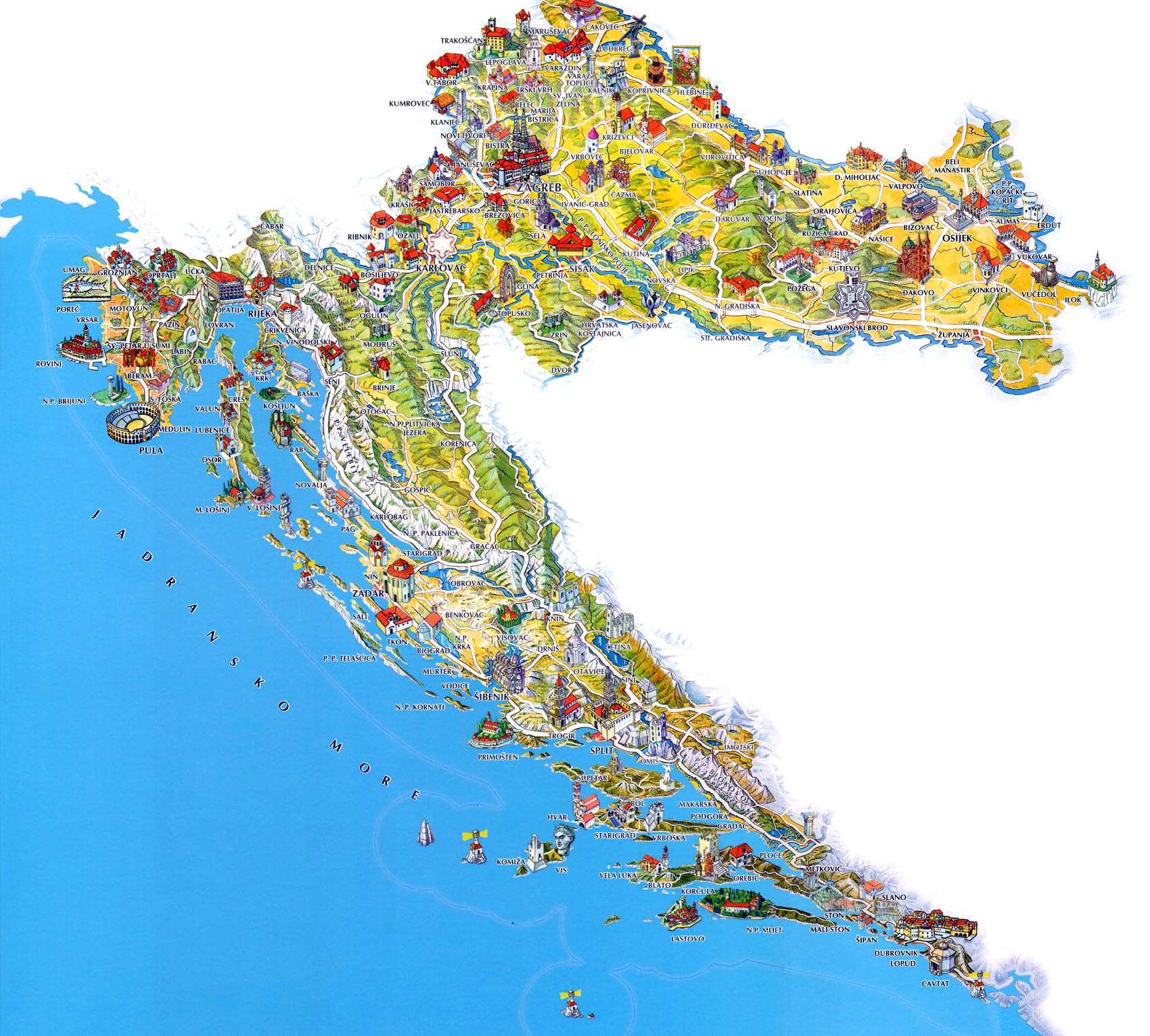 MAPA CHORVATSKA, automapa Chorvatska, mapa ostrova Pag | NOVALJA